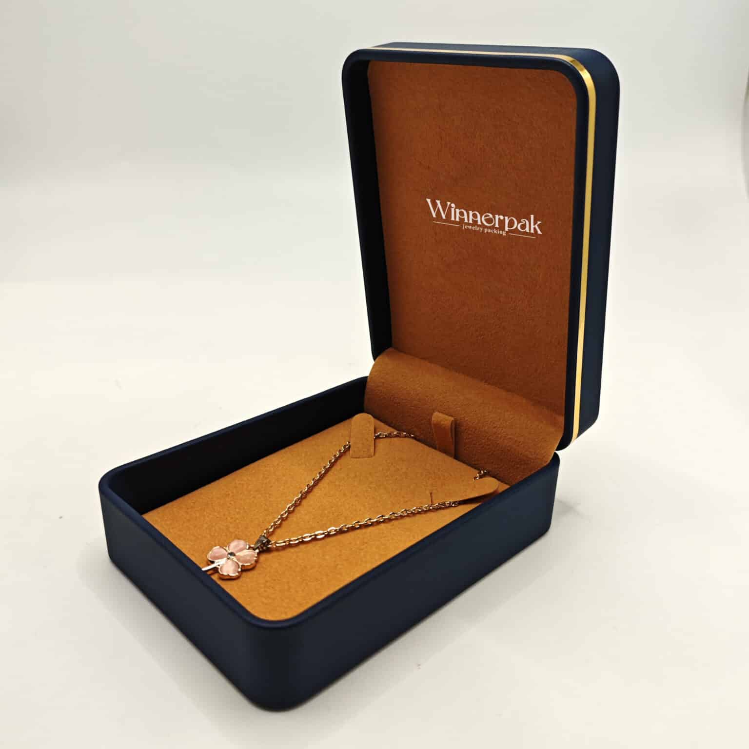 RL23B Navy Leatherette Jewelry Boxes | Wholesale Custom Packaging USA ...